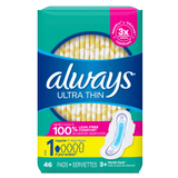 Always Ultra Thin Daytime Pads with Wings Size 1 Regular Unscented 46ct ...