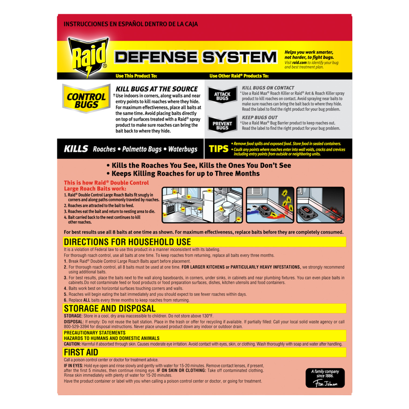 Raid Double Control Large Roach Baits : Cleaning fast delivery by App ...