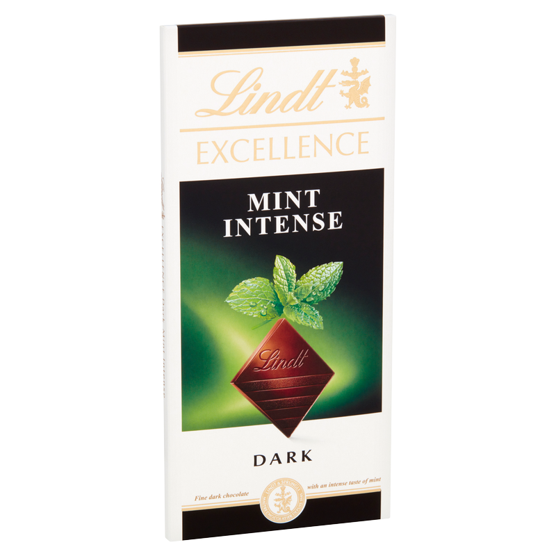 Lindt Excellence Mint Intense, 100g : Snacks fast delivery by App or Online