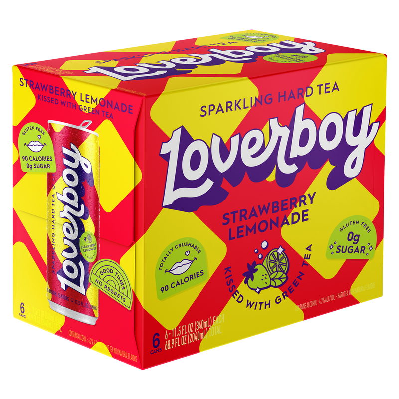 Loverboy Strawberry Lemonade Sparkling Hard Tea 6pk 12oz Can 4.2% ABV ...