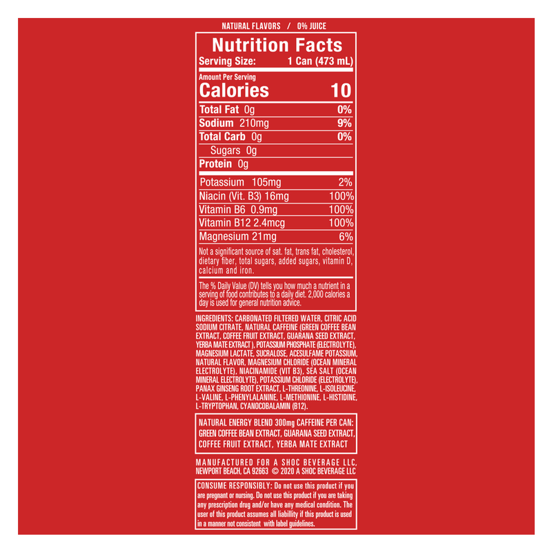 ASHOC Fruit Punch Smart Energy Drink 16oz Can : Drinks fast delivery by ...