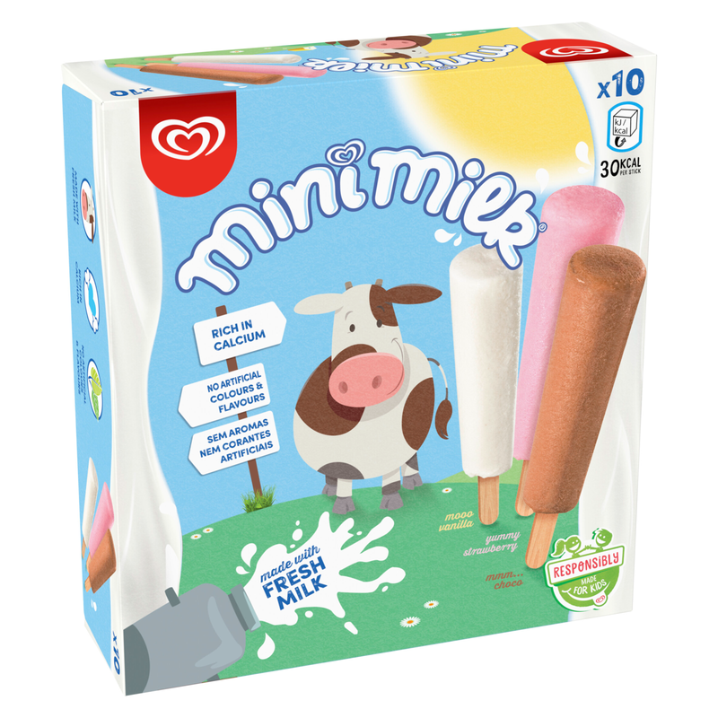 Wall's Mini Milk Ice Cream Lollies, 10 x 35ml : Ice Cream fast delivery ...