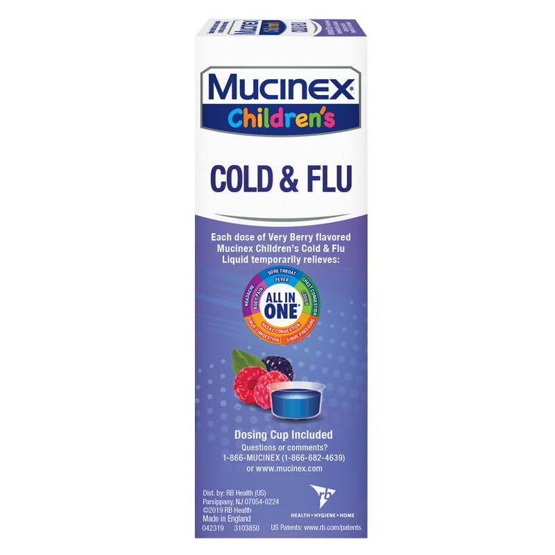 Mucinex Children`s Liquid Cold & Flu - Very Berry 4oz : Health fast ...