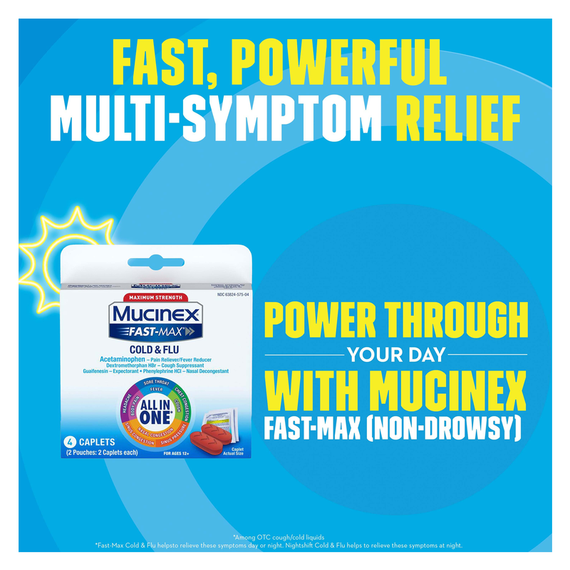 Mucinex Fast-Max All-In-One Cold & Flu Caplets 4ct : Health fast ...