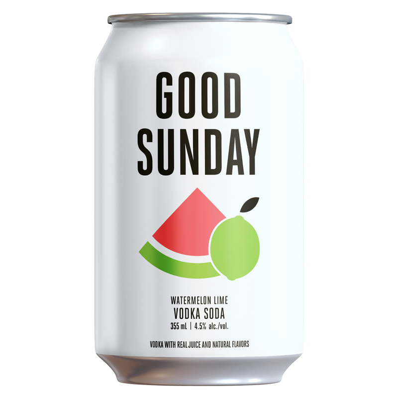 Good Sunday Watermelon Lime Vodka Soda 6pk 12oz Cans 4.5% ABV : Alcohol ...