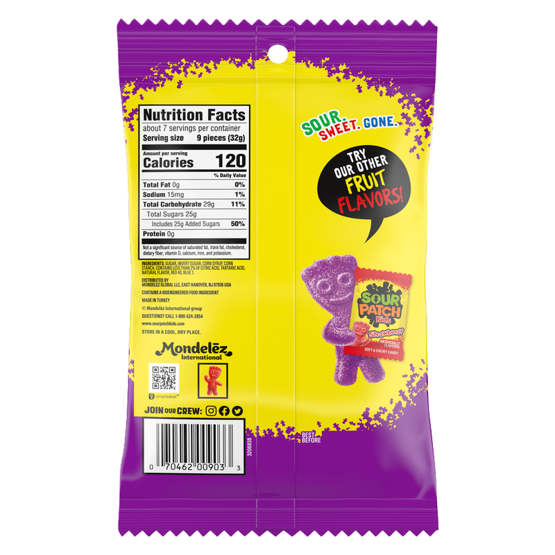 Sour Patch Kids Grape Soft & Chewy Candy 8.02oz : Snacks fast delivery ...
