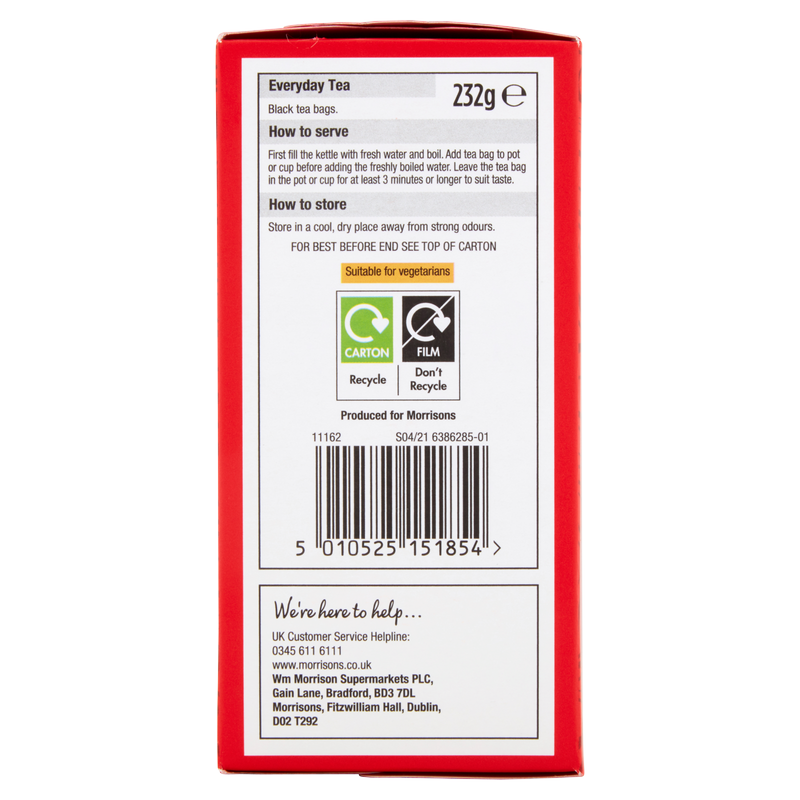 Morrisons Everyday Tea, 80pcs : Food Cupboard fast delivery by App or ...
