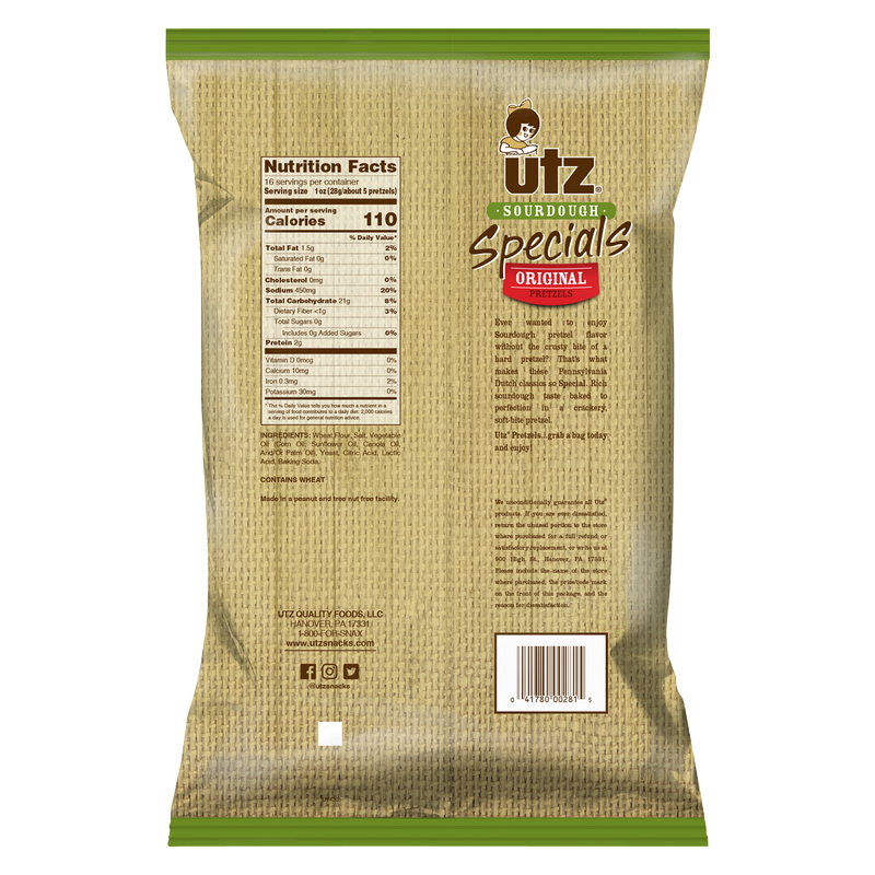 Utz Pretzels Sourdough Specials Original 16oz : Snacks fast delivery by ...