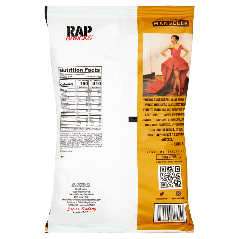 Rap Snacks Cardi B Honey Drip Butter Popcorn 2.75oz : Snacks fast ...