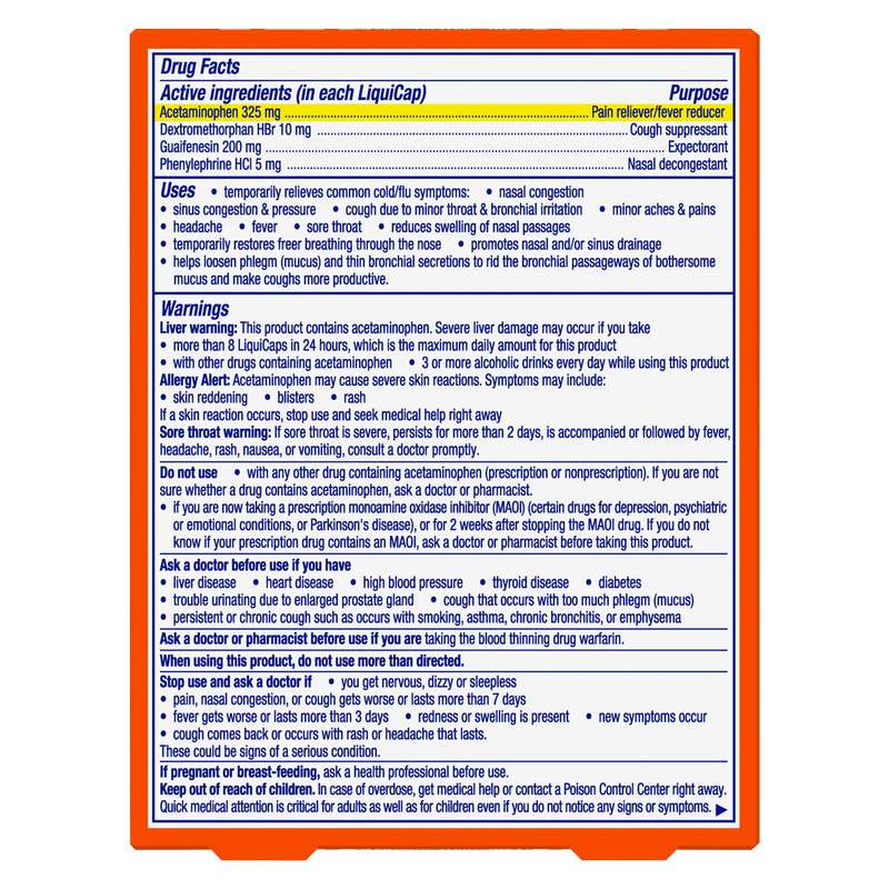 Vicks DayQuil Non-Drowsy Maximum Strength Severe Cold & Flu LiquiCaps ...