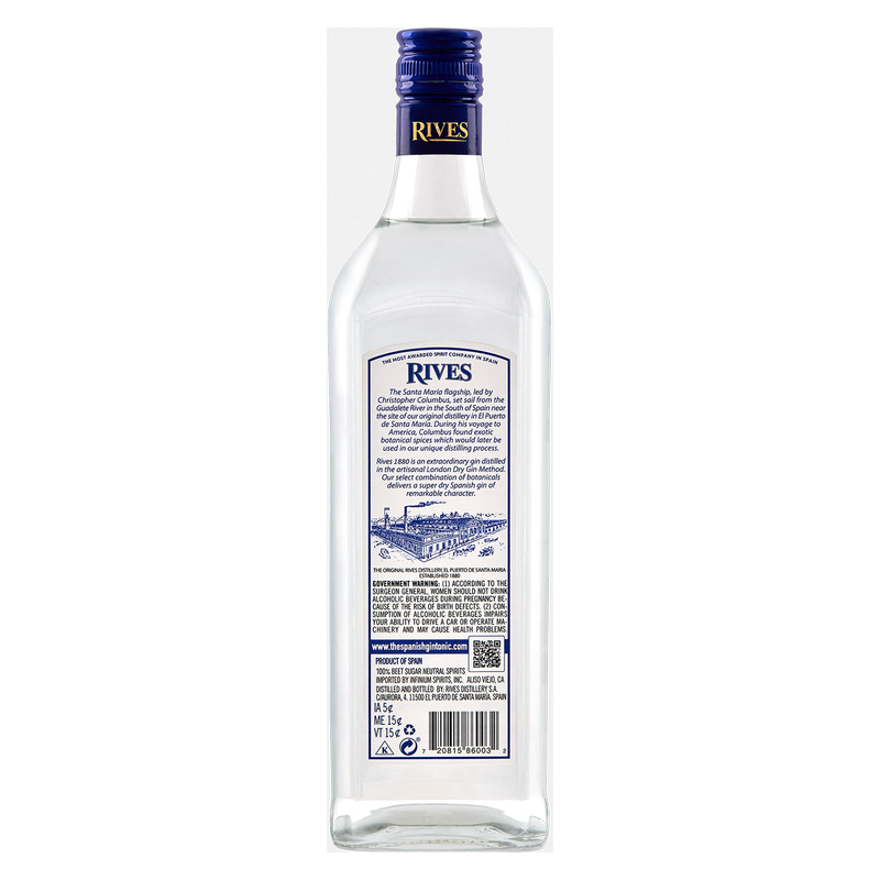 Rives 1880 Spanish Gin 750ml : Alcohol fast delivery by App or Online