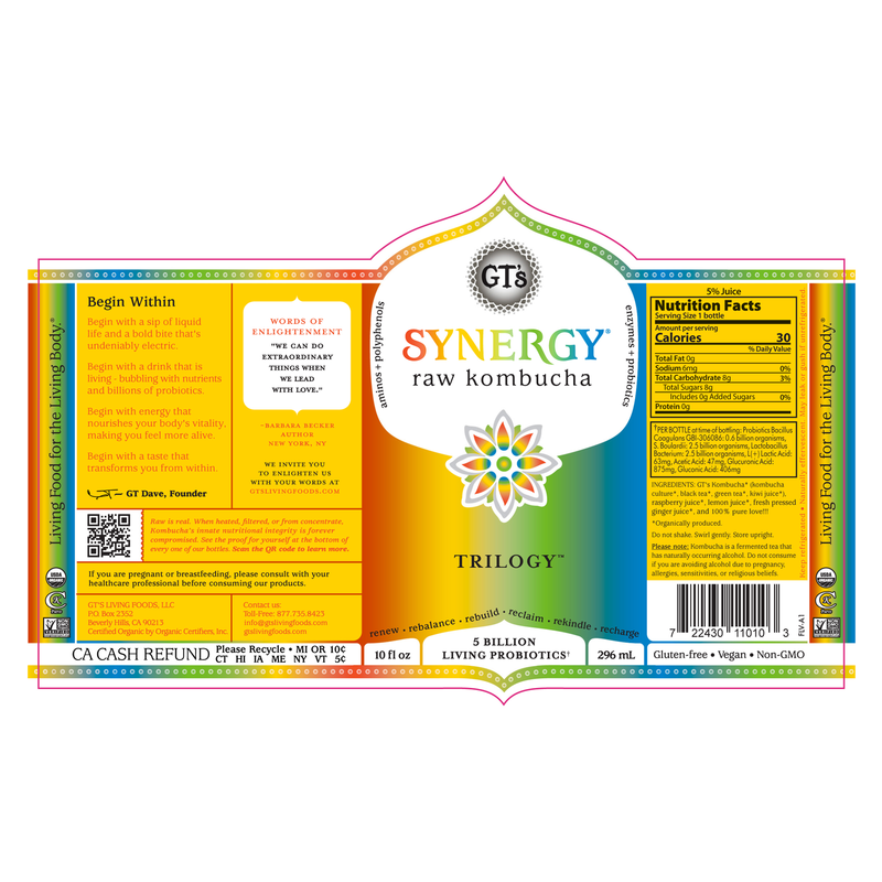 GT's SYNERGY Trilogy Kombucha 10oz Bottle : Drinks fast delivery by App ...