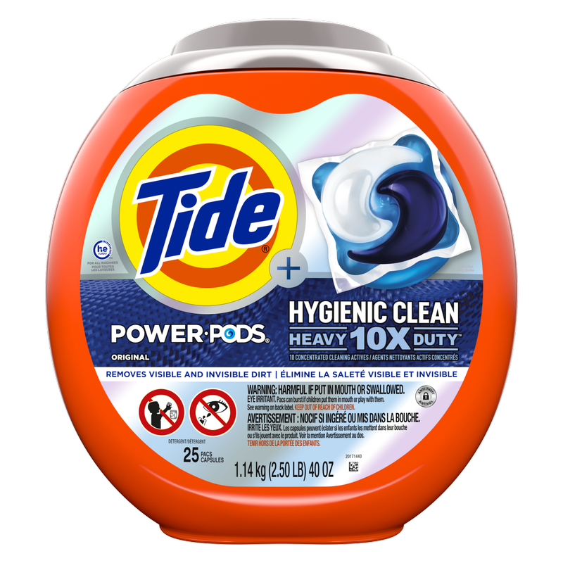 Tide Power PODS Laundry Detergent Pacs Hygienic Clean Original 25ct ...