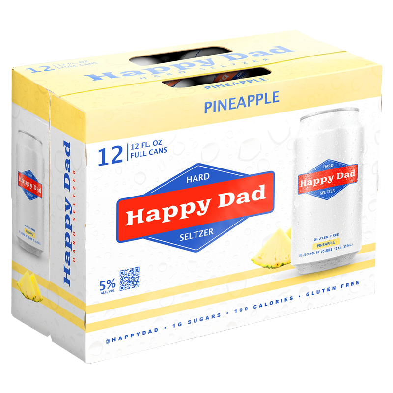 Happy Dad Hard Seltzer Pineapple 12pk 12oz Can 5.0% ABV : Alcohol fast ...