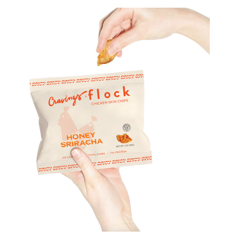 Flock Honey Sriracha Chicken Skin Chips 1oz : Snacks fast delivery by ...