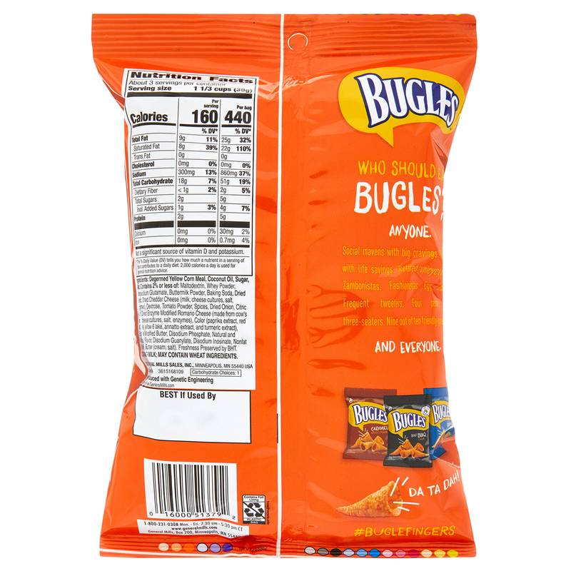 Bugles Nacho Cheese Crispy Corn Snacks 3oz : Snacks fast delivery by ...