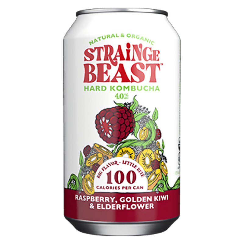 Strainge Beast Raspberry Golden Kiwi Elderflower Kombucha 6pk 12oz ...
