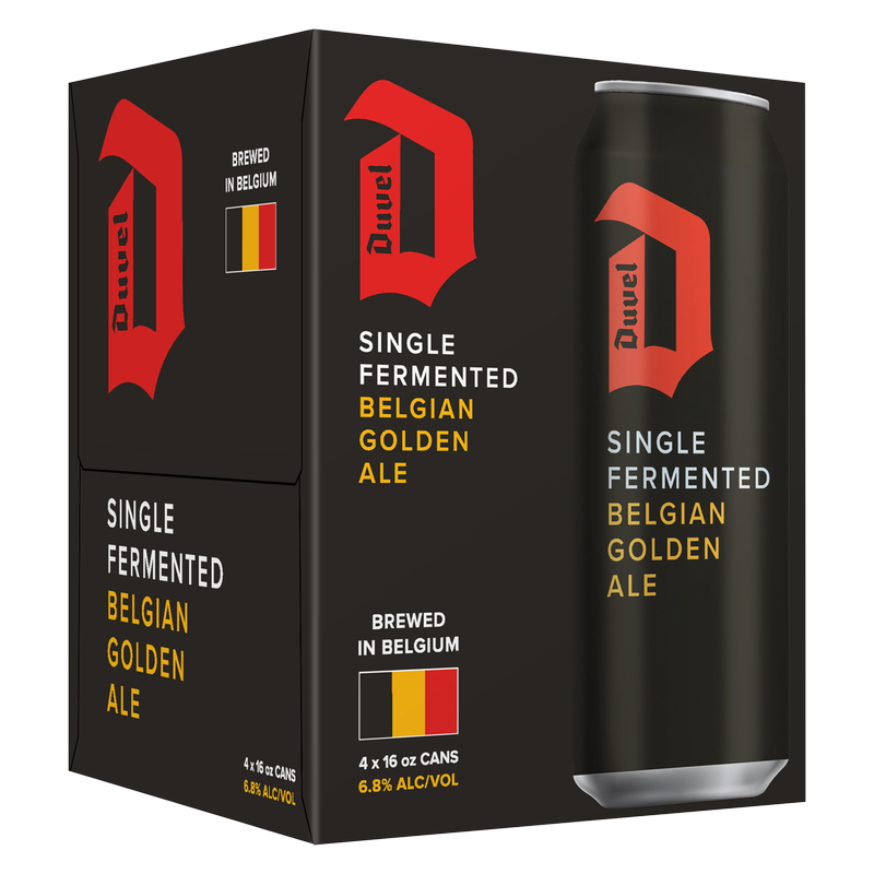 Duvel Single Fermented Belgian Golden Ale 4pk 16oz Can 6.8% ABV ...