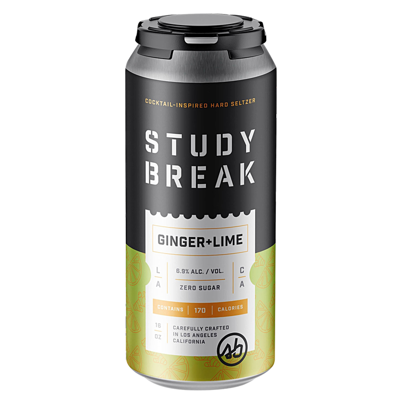 Study Break Ginger + Lime Hard Seltzer 4pk 16oz Cans : Alcohol fast ...