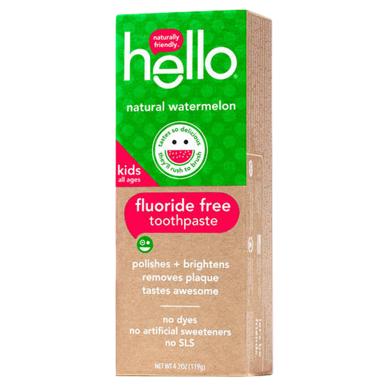 Hello Kids Fluoride Free Natural Watermelon Toothpaste 4.2oz : Bath ...