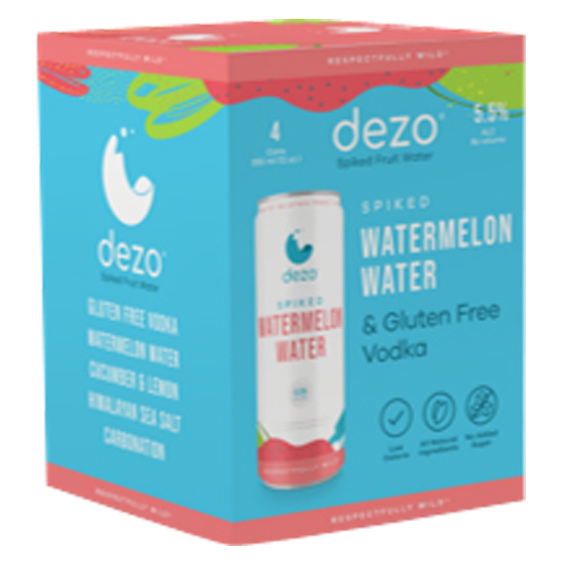Dezo Spiked Watermelon Water 4pk 12oz (11 Proof) : Alcohol fast delivery by App or Online