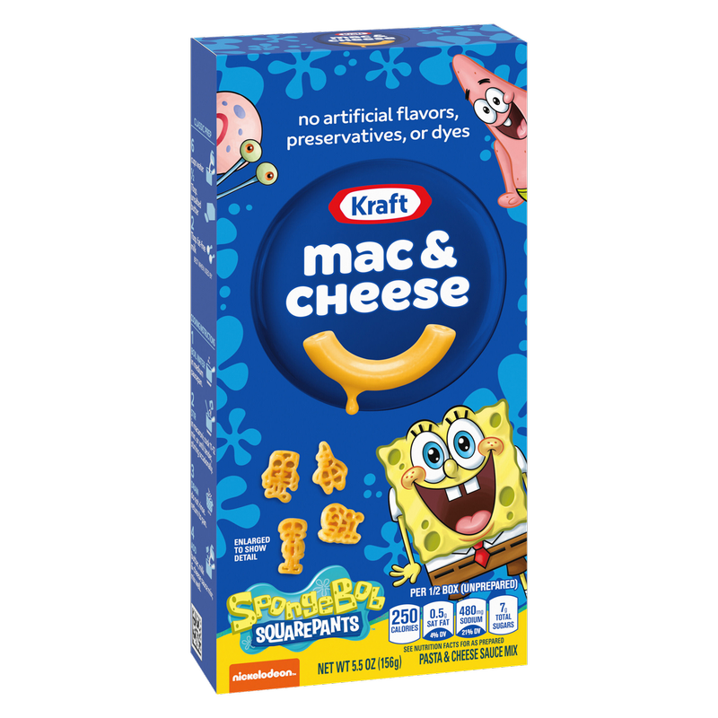 Kraft SpongeBob Shaped Mac-n-Cheese, 5.5oz : Grocery fast delivery by ...