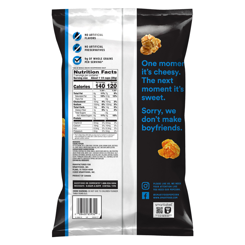 Smartfood Caramel & Cheddar Mix Popcorn 7oz : Snacks fast delivery by ...