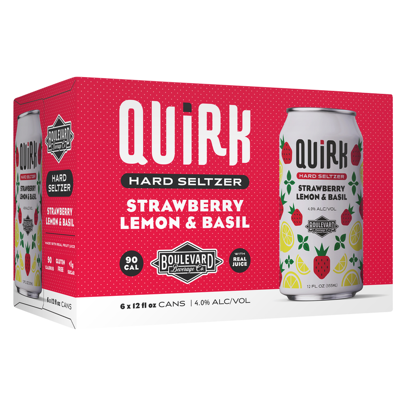 Quirk Spiked & Sparkling Strawberry Lemon & Basil 6pk 12oz Can ...