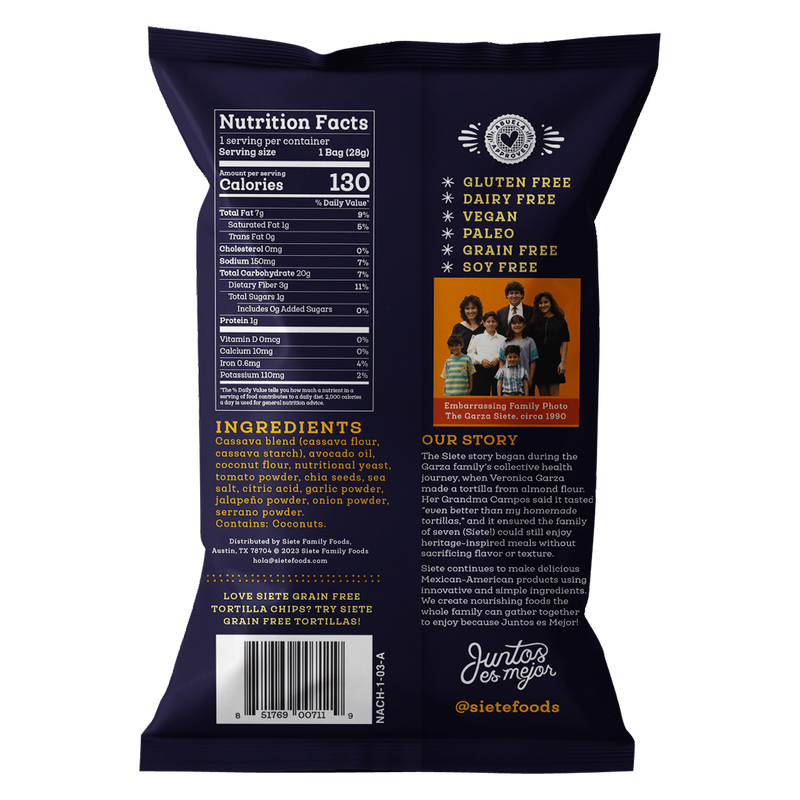 Siete Nacho Grain Free Tortilla Chips 5oz : Snacks fast delivery by App ...