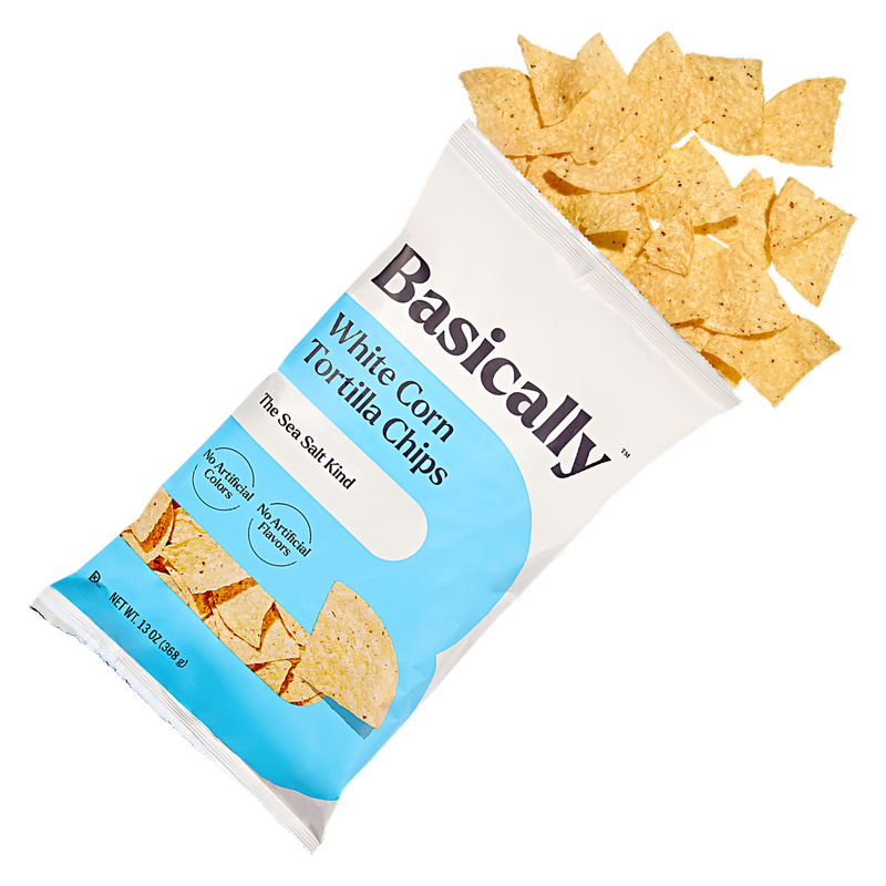Basically Party Size Sea Salt White Corn Tortilla Chips 13oz : Snacks ...