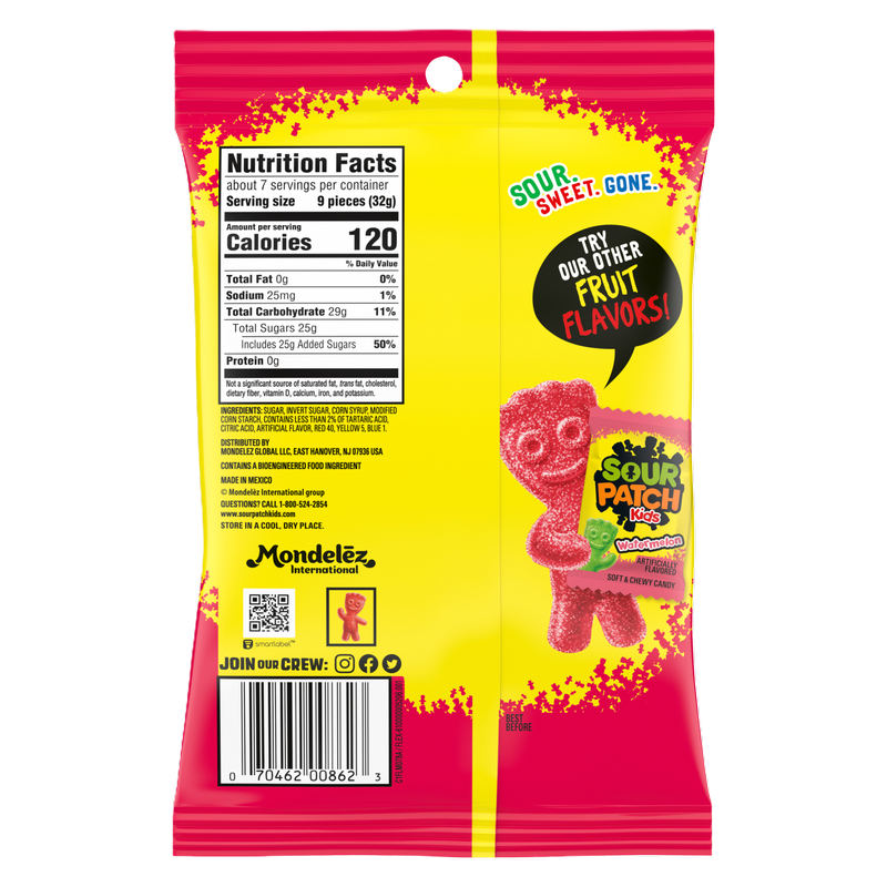 Sour Patch Kids Strawberry Soft & Chewy Candy 8oz : Snacks fast ...