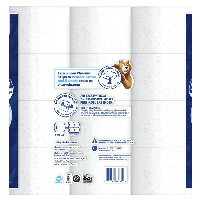Charmin Ultra Soft Toilet Paper Mega Rolls 12ct : Home & Office fast ...