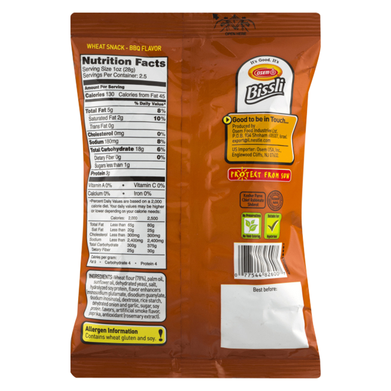 Osem Bissli BBQ Twisted Wheat Snacks 2.5oz : Snacks fast delivery by ...