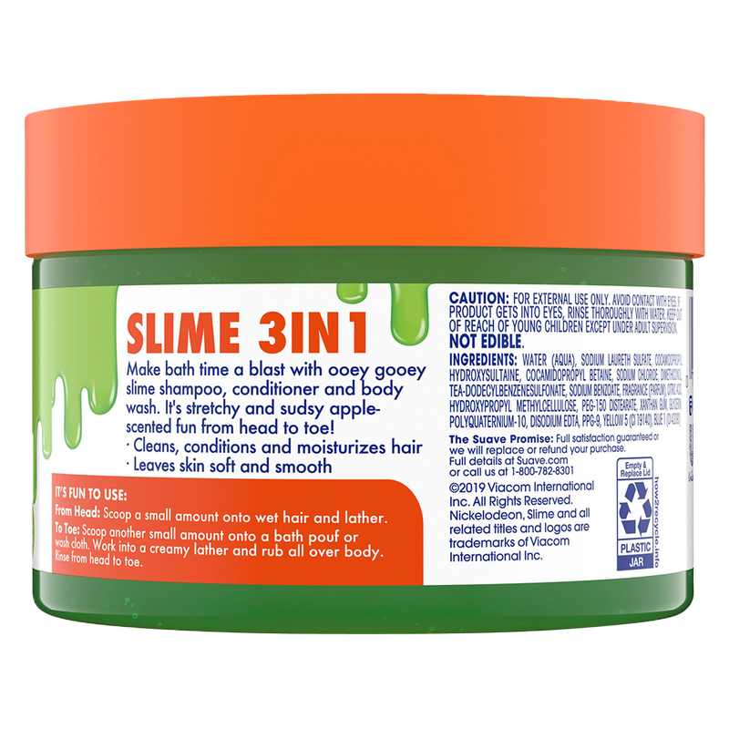 Suave Kids Nickelodeon Slime 3-in-1 Green Apple Shampoo, Conditioner ...