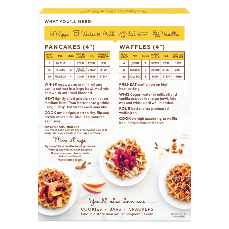 Simple Mills Pumpkin Spice Pancake & Waffle Mix 16oz : Grocery fast ...
