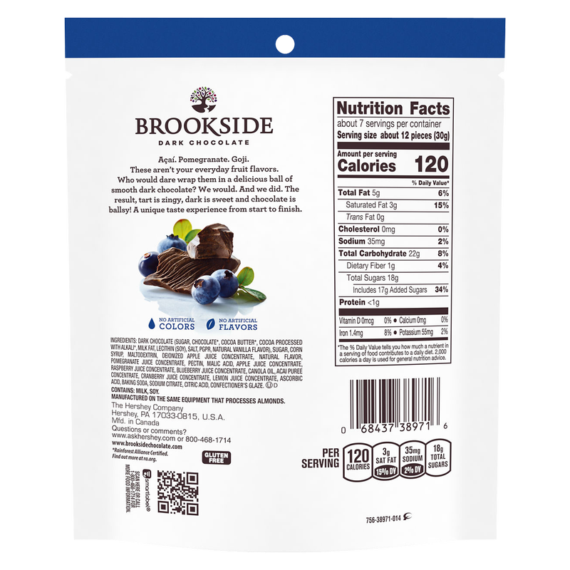 Brookside Dark Chocolate Acai & Blueberry Flavored Snacks 7oz : Snacks ...