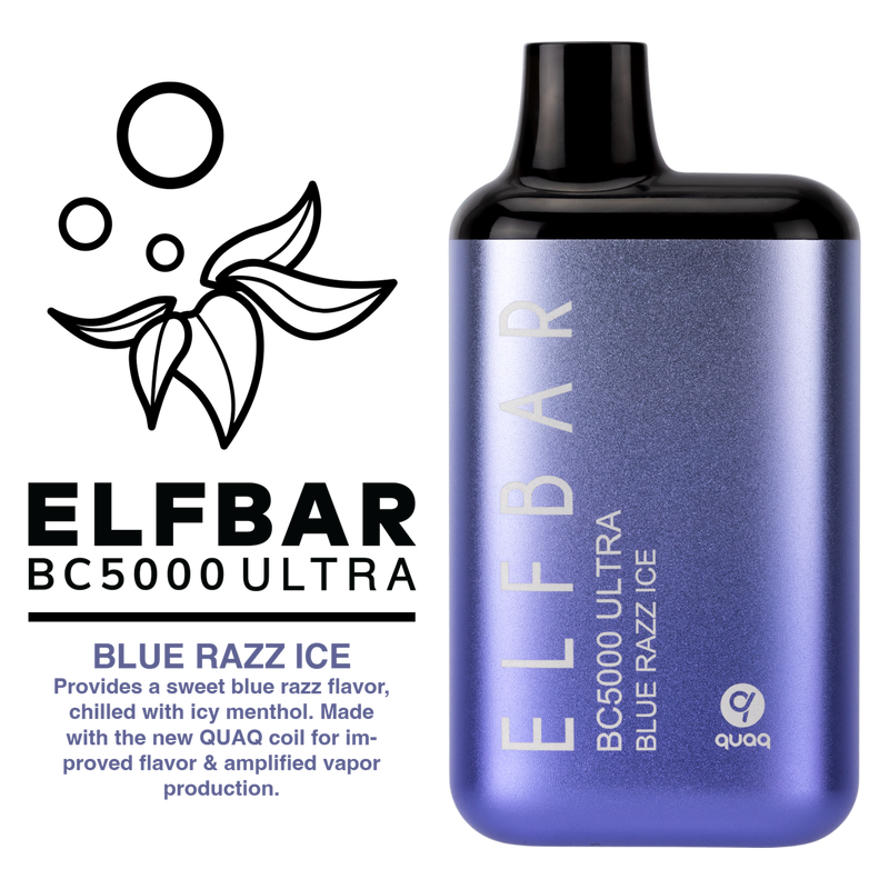 Elf Bar Ultra Blue Razz Ice Disposable Vape 1ct : Smoke Shop fast ...