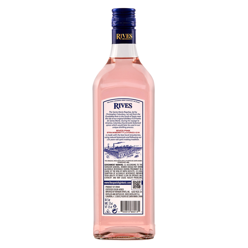 Rives 1880 Pink Spanish Gin 750ml : Alcohol fast delivery by App or Online