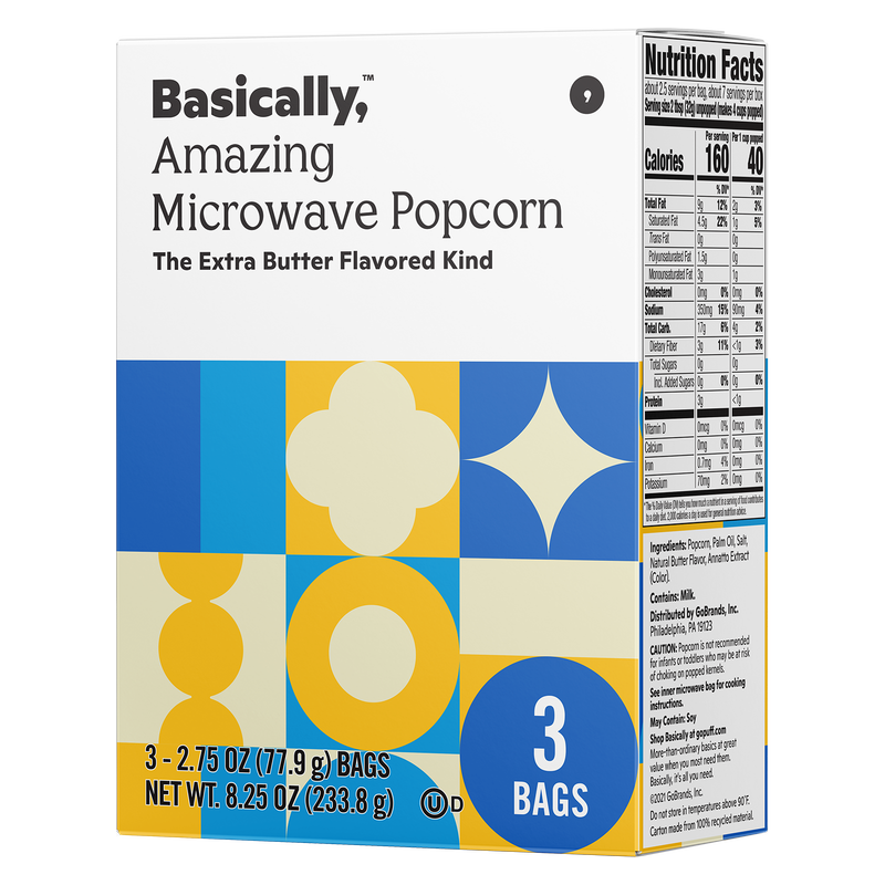 Basically, 3ct Microwave Extra Butter Popcorn : Snacks fast delivery by ...