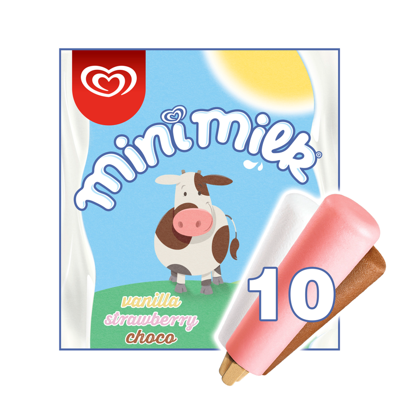 Wall's Mini Milk Ice Cream Lollies, 10 x 35ml : Ice Cream fast delivery ...