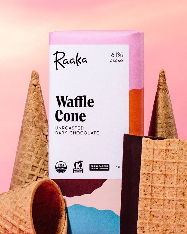 Raaka Waffle Cone Chocolate Bar 1.8 oz : Snacks fast delivery by App or ...