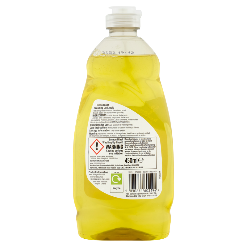 Morrisons Lemon Washing Up Liquid, 450ml : Home & Office fast delivery ...