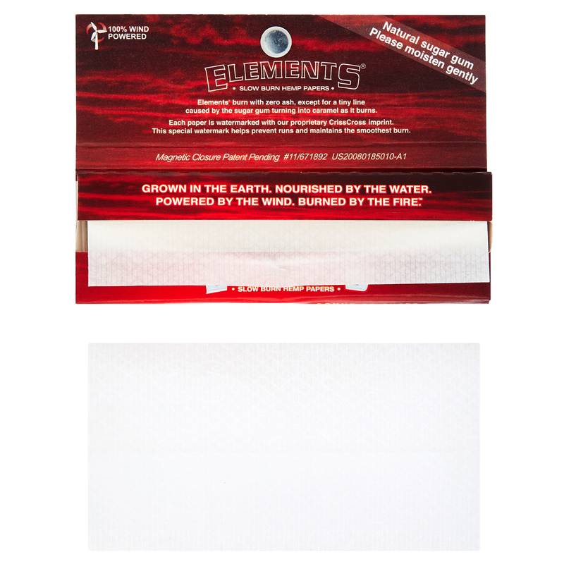 Elements Slow Burning Magnetic Closure Hemp Papers 50ct : Smoke Shop ...