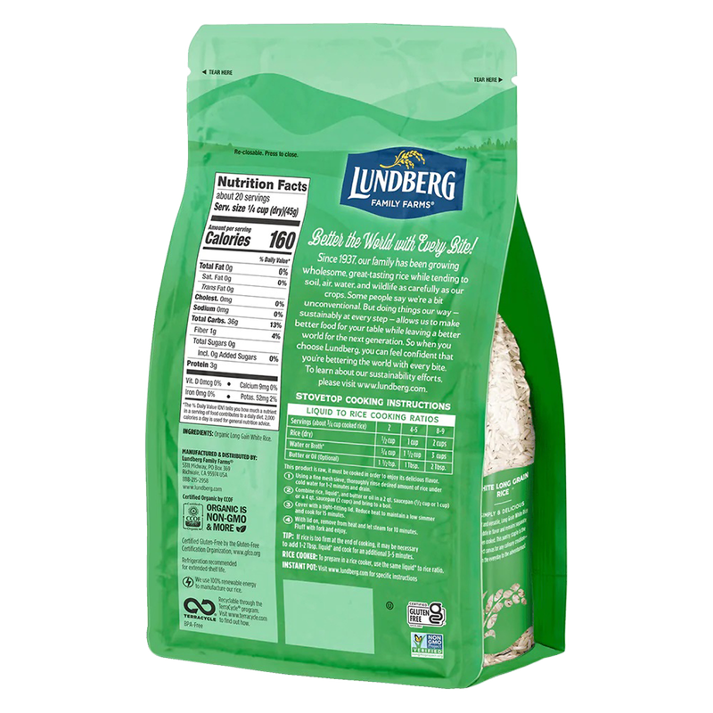 Lundberg Family Farms Organic Long Grain White Rice 2lbs : Grocery fast ...