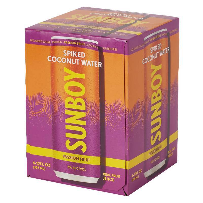 SUNBOY Spiked Coconut Water - Passion Fruit 4PK 5% ABV 12oz can ...