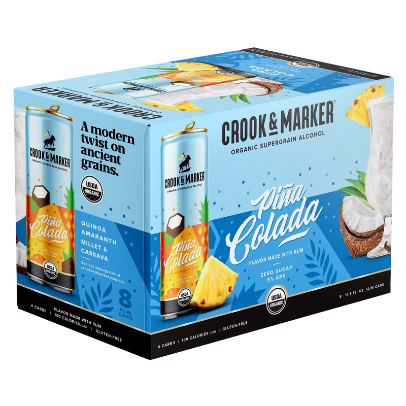Crook & Marker Pina Colada 8pk 11.5oz Can 5.0% ABV : Alcohol fast ...