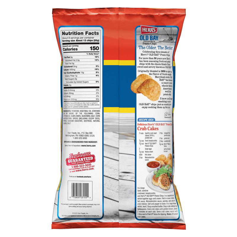 Herr's Old Bay Potato Chips 7.75 oz : Snacks fast delivery by App or Online