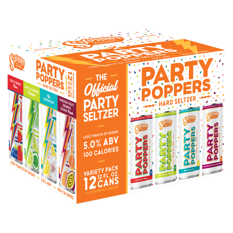 Sixpoint Party Poppers Seltzer Variety 12pk 12oz Can 5.0% ABV : Alcohol ...