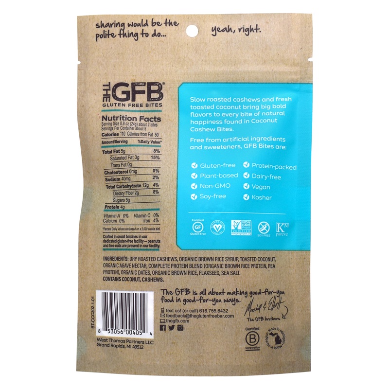 The GFB Coconut Cashew Bites 4oz Bag : Snacks fast delivery by App or ...