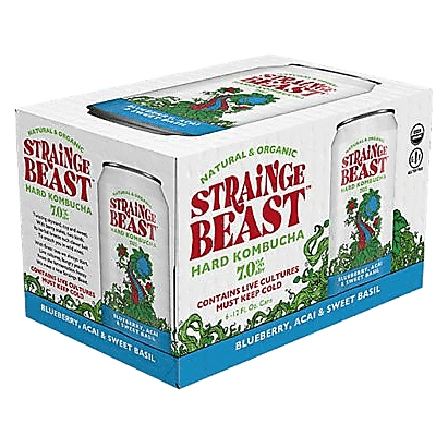 Strainge Beast Hard Kombucha Blueberry Acai Sweet Basil 6pk 12oz Can ...
